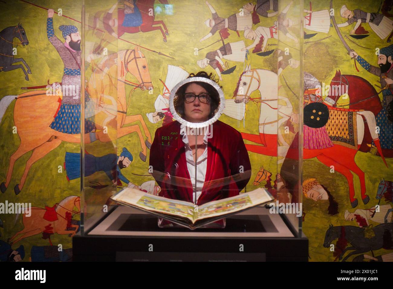 London 9 April 2024 . The Battle of Sirhind, illustration from Tawarikh ...