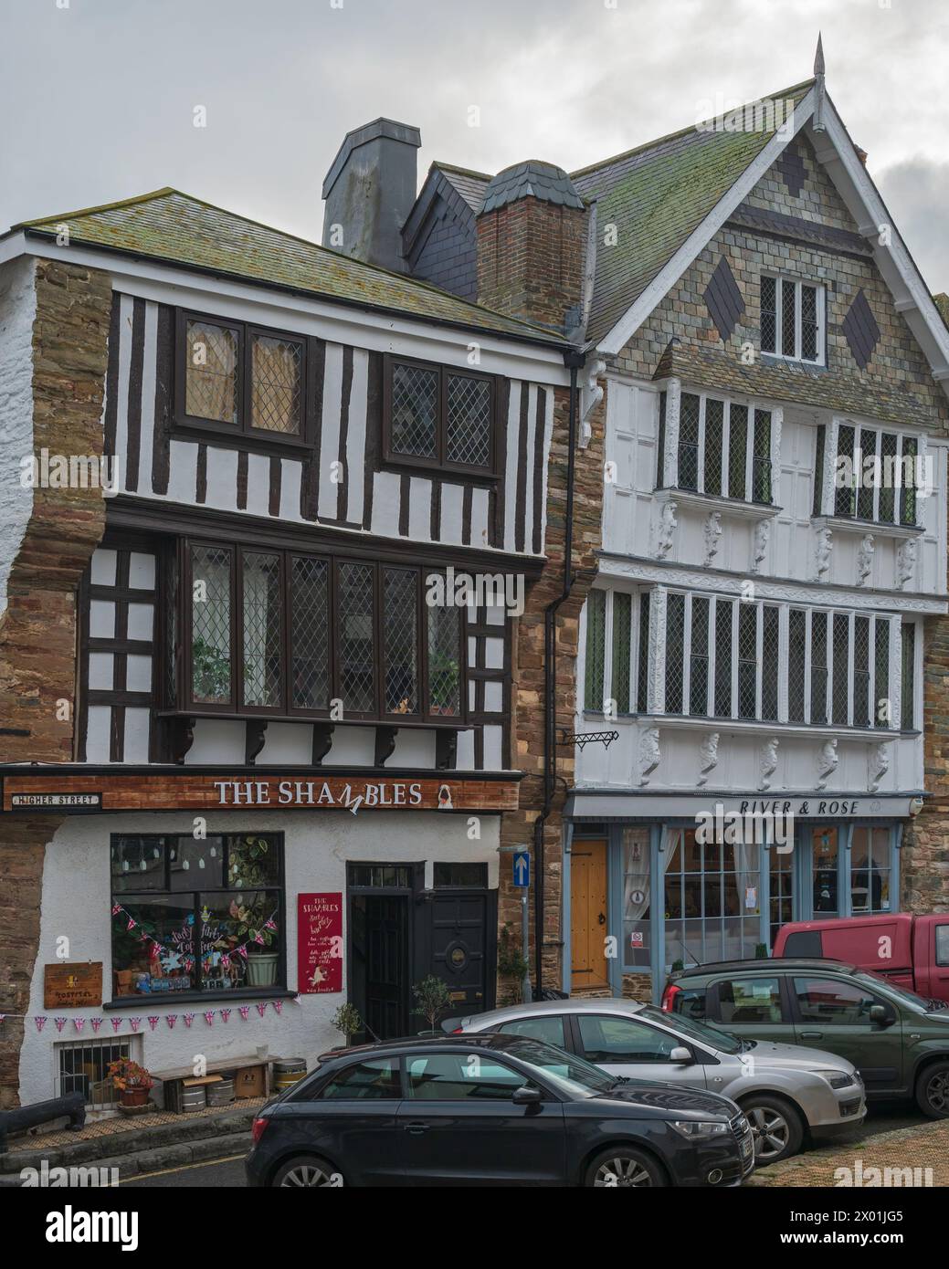 Two typical Elizabethan style, wooden framed buildings in Higher Street ...