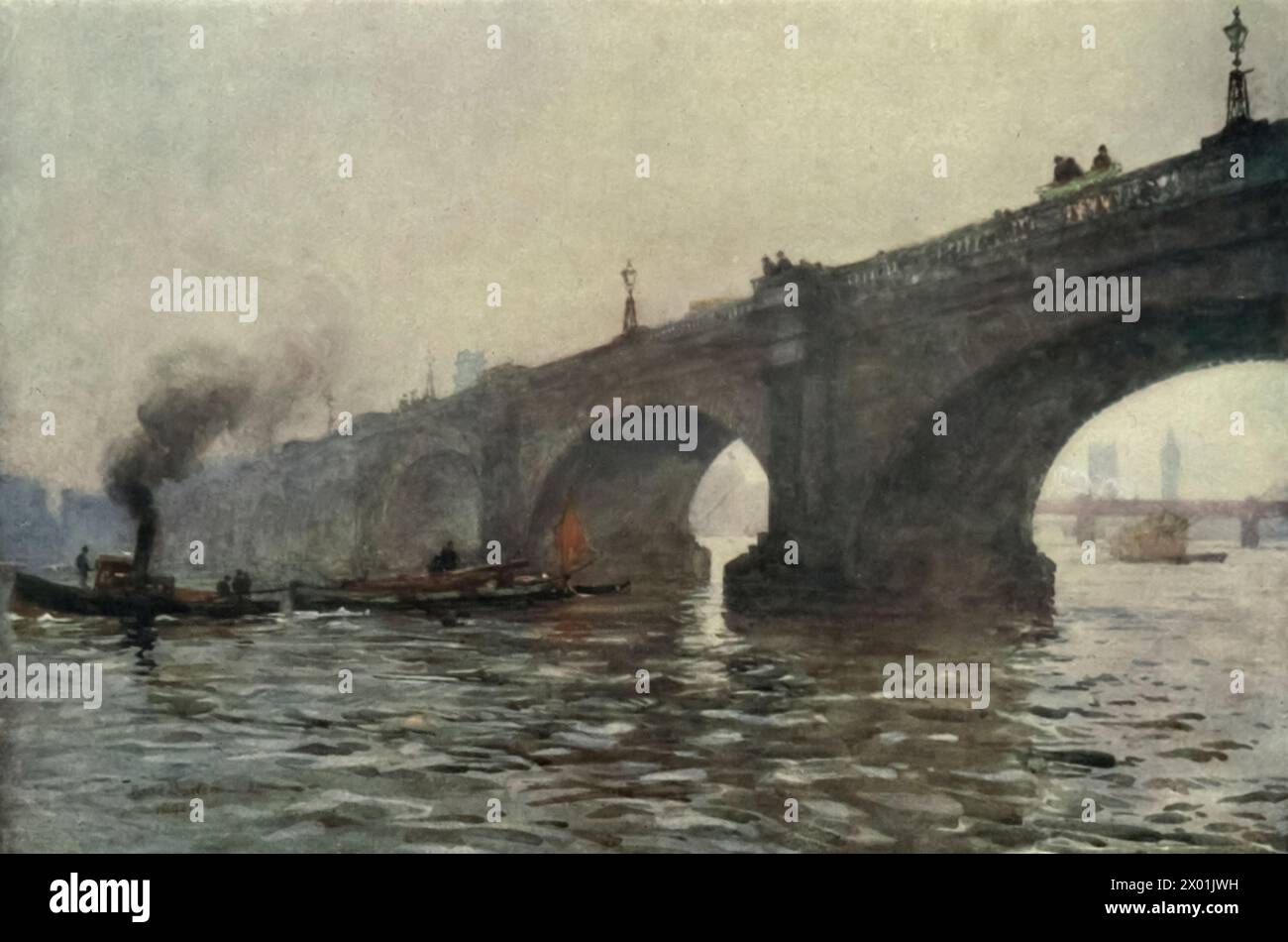 Illustration of Waterloo Bridge, built by John Rennie, 1811-1817, and ...