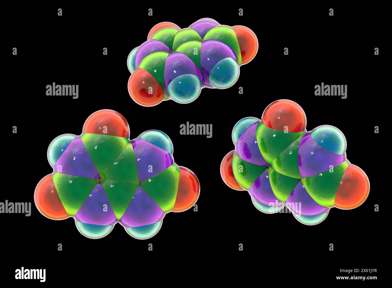 Illustration of the molecular structure of uric acid, a compound with ...