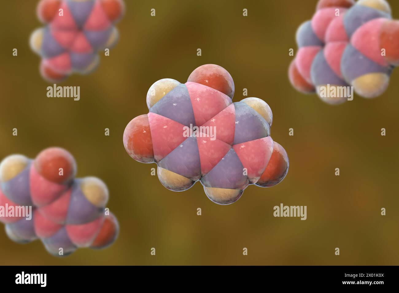Illustration Of The Molecular Structure Of Uric Acid A Compound With Clinical Significance