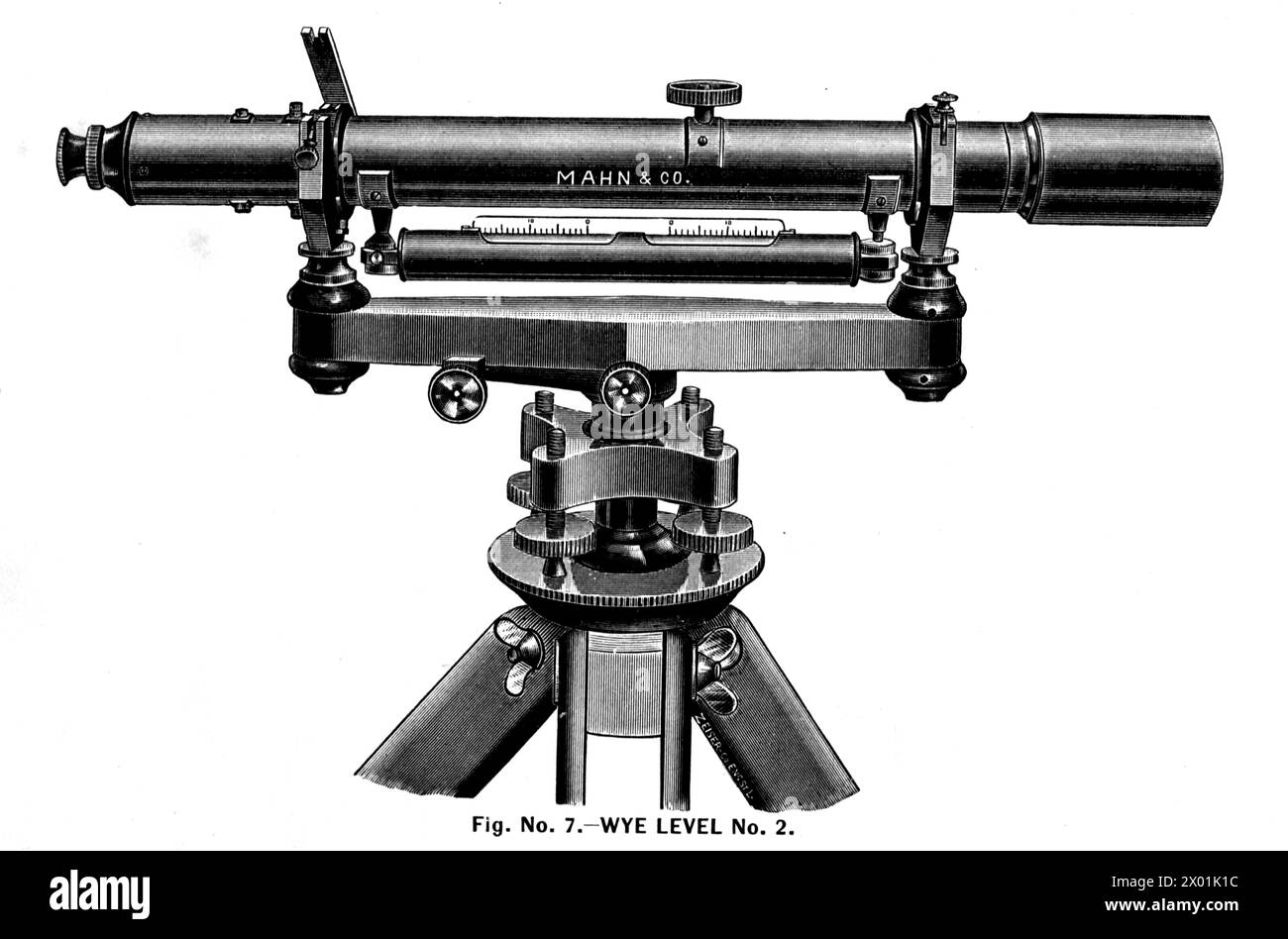Illustration of a Wye level No. 2. From the 'Illustrated catalogue of ...