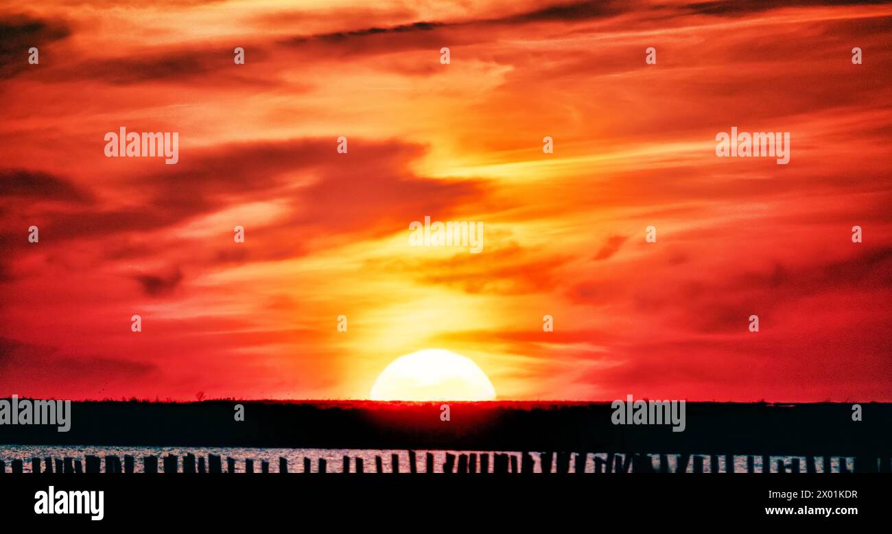 Tragic sunset over the southern lake - the land of gorgeous sunsets ...