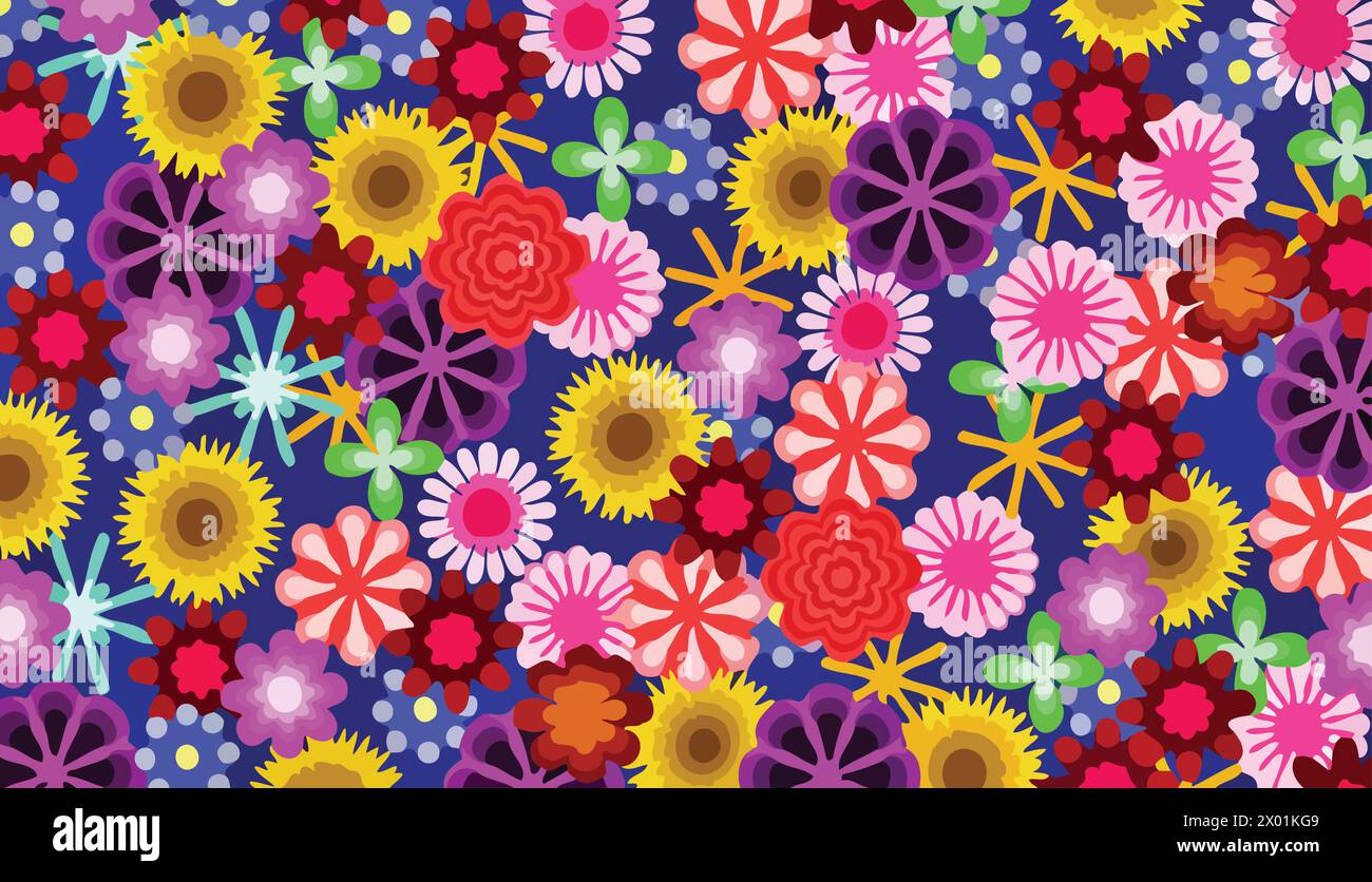 colorful seamless floral pattern Stock Vector Image & Art - Alamy