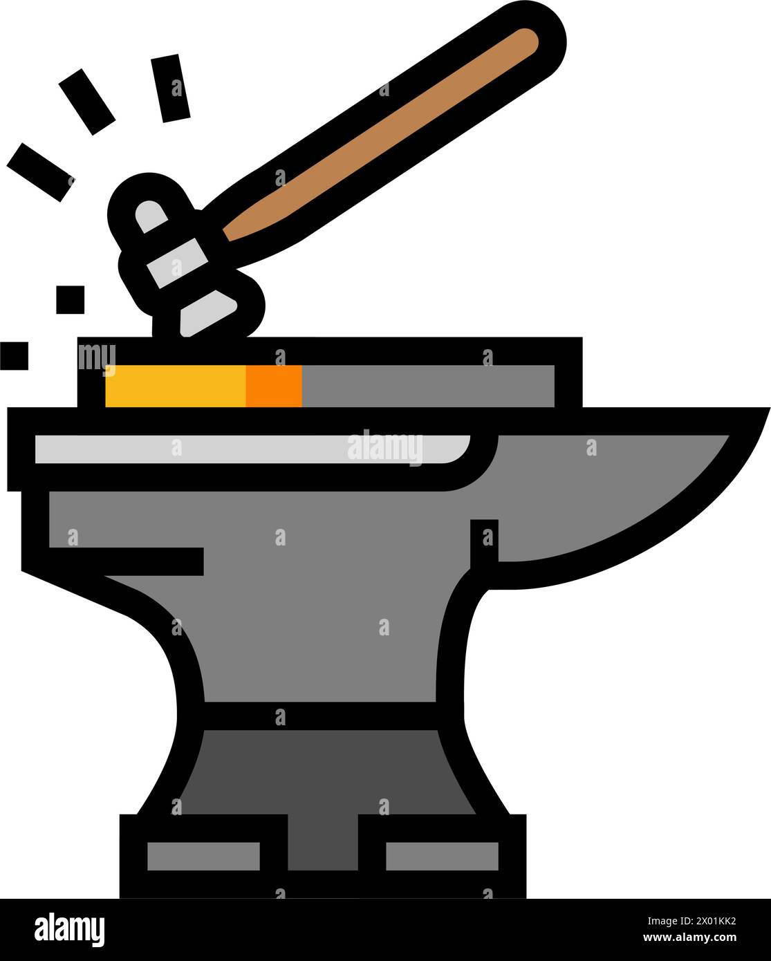 smithing blacksmith color icon vector illustration Stock Vector Image ...