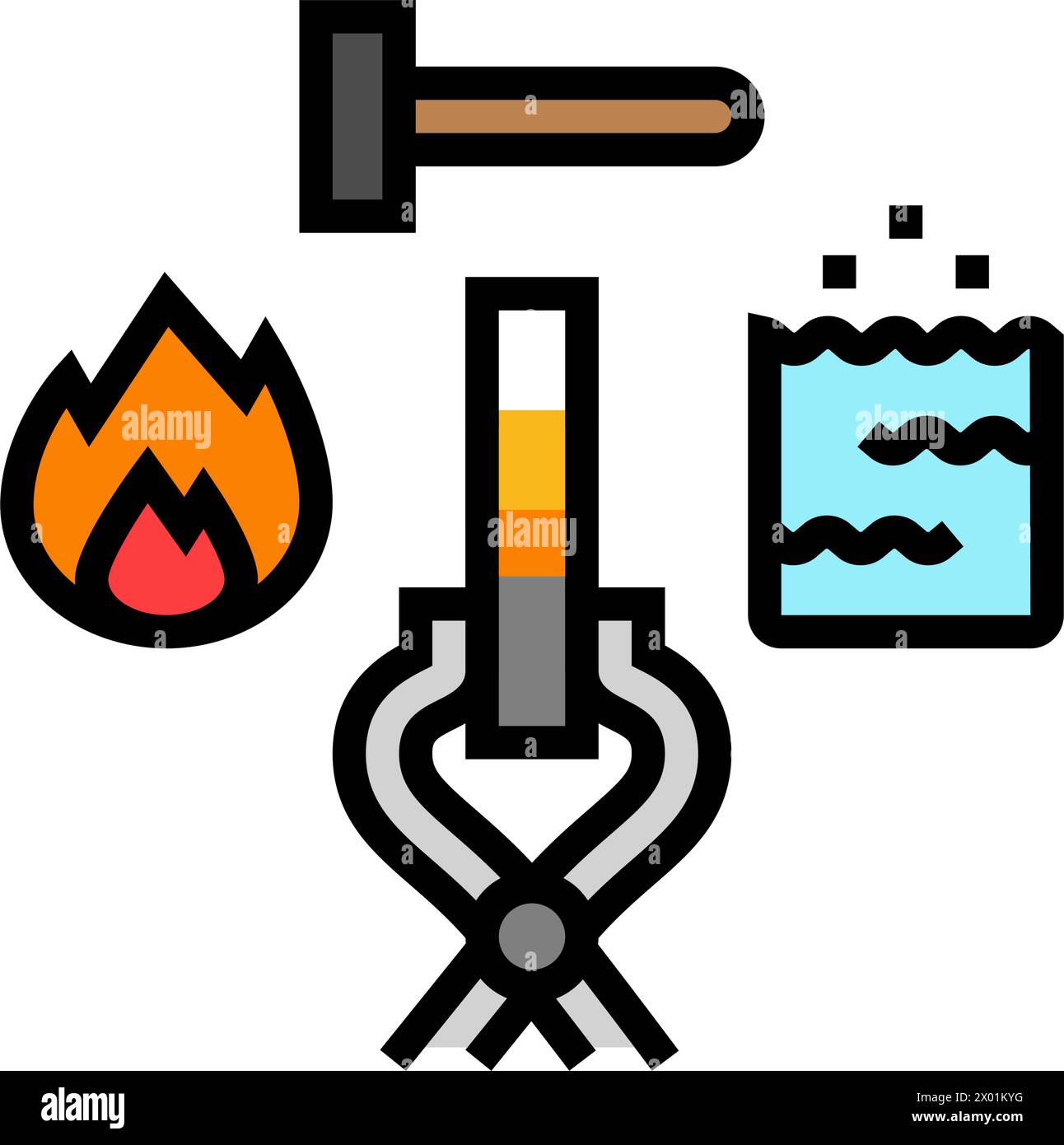 hardening blacksmith color icon vector illustration Stock Vector Image ...
