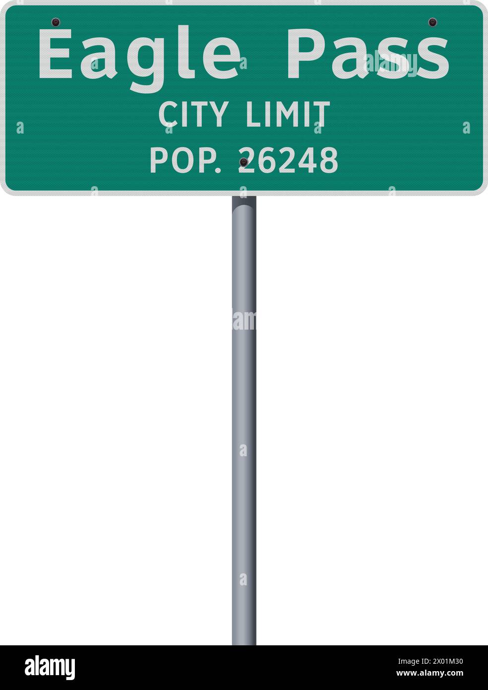 Vector illustration of the Eagle Pass (Texas) City Limit green road ...