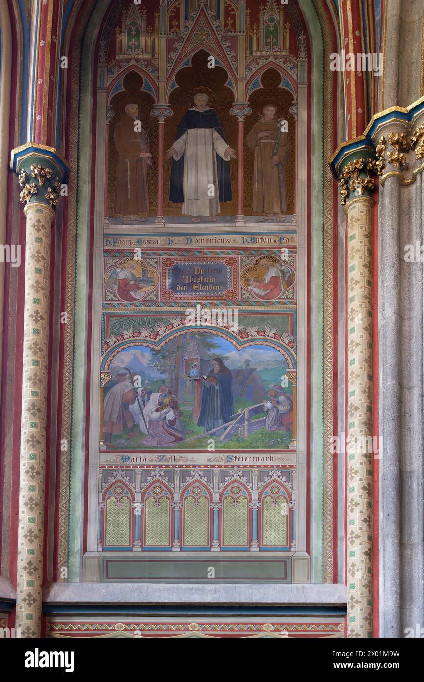 Vienna, Austria. Interior view of the Votive Church in Vienna. Wall ...