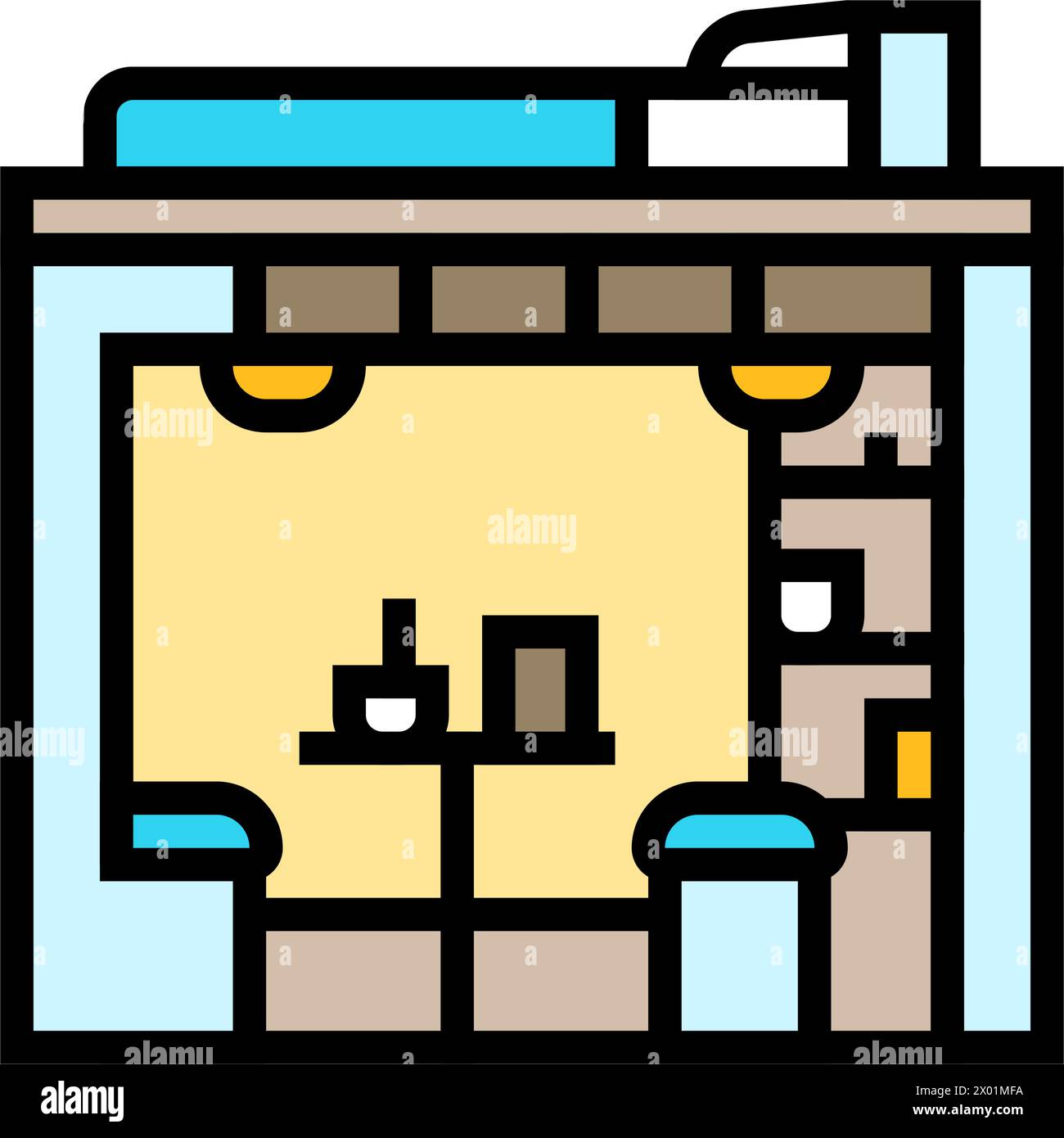 functional spaces minimalism lifestyle color icon vector illustration ...