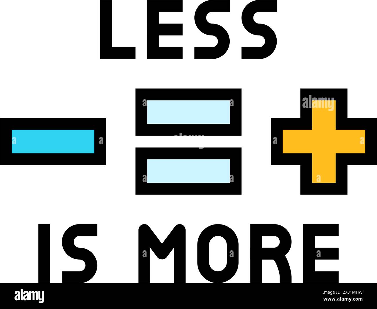 less is more minimalism lifestyle color icon vector illustration Stock ...