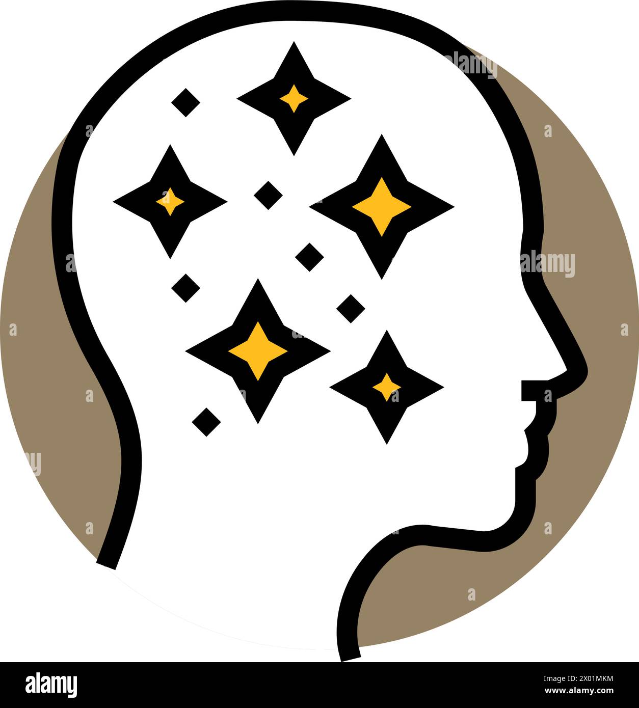 clear mind minimalism lifestyle color icon vector illustration Stock ...