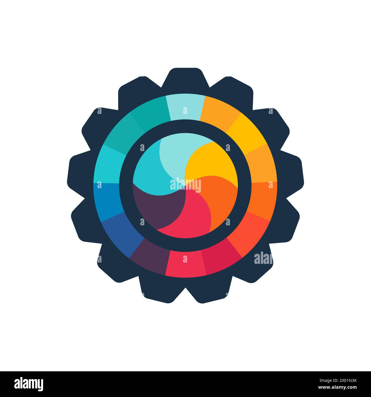 colorful gear logo icon in white background Stock Vector Image & Art ...