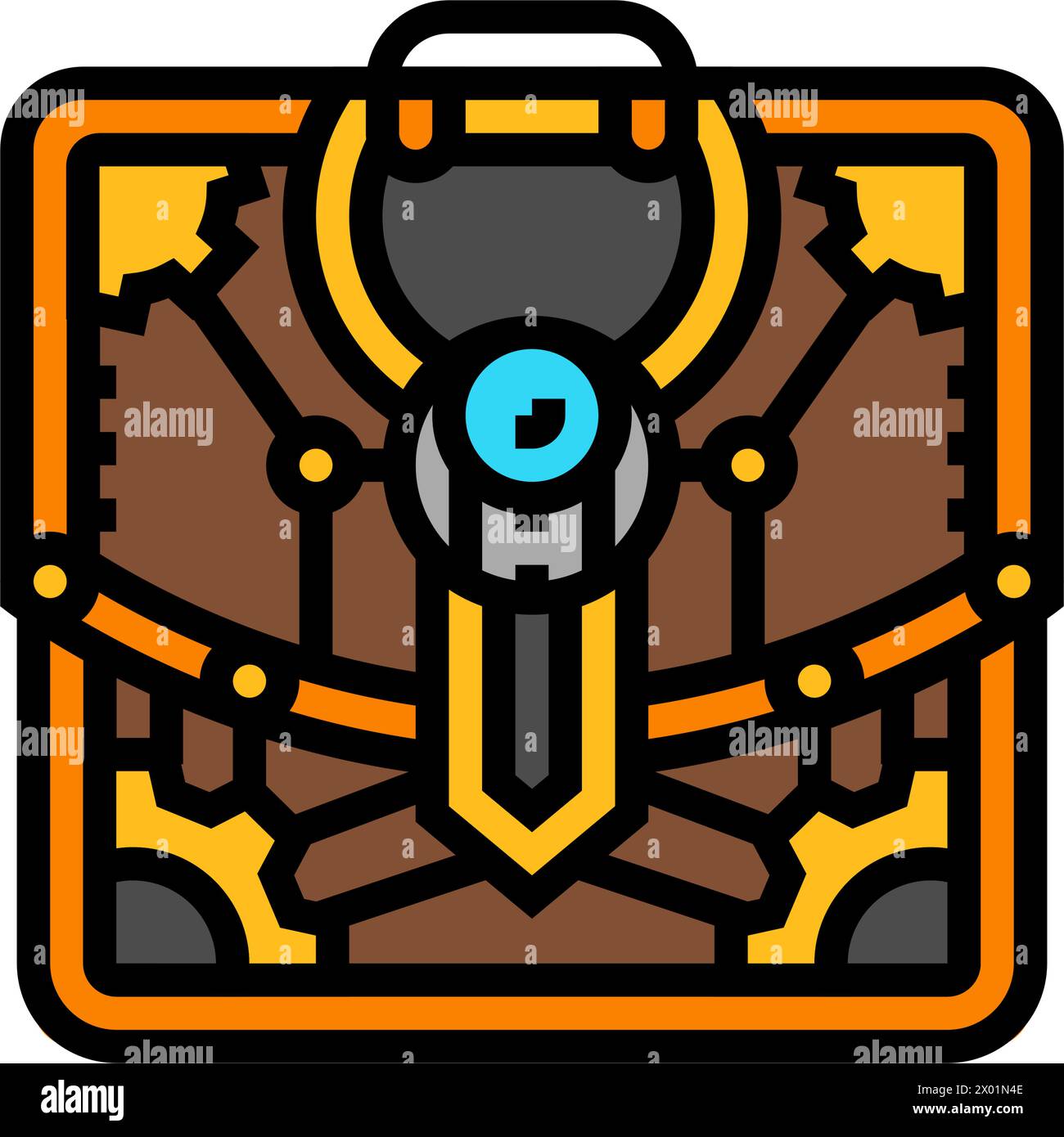 leather accessories steampunk vintage color icon vector illustration ...