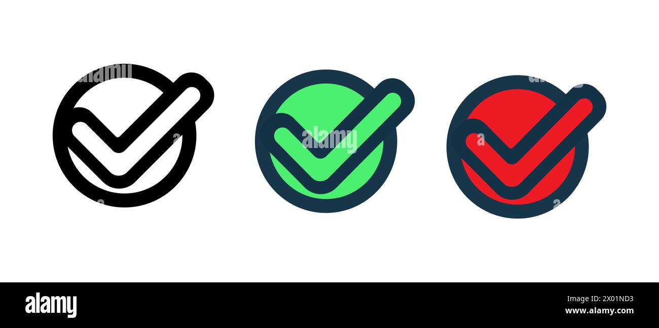 Vector Tick Check Mark Icon Set Stock Vector Image & Art - Alamy