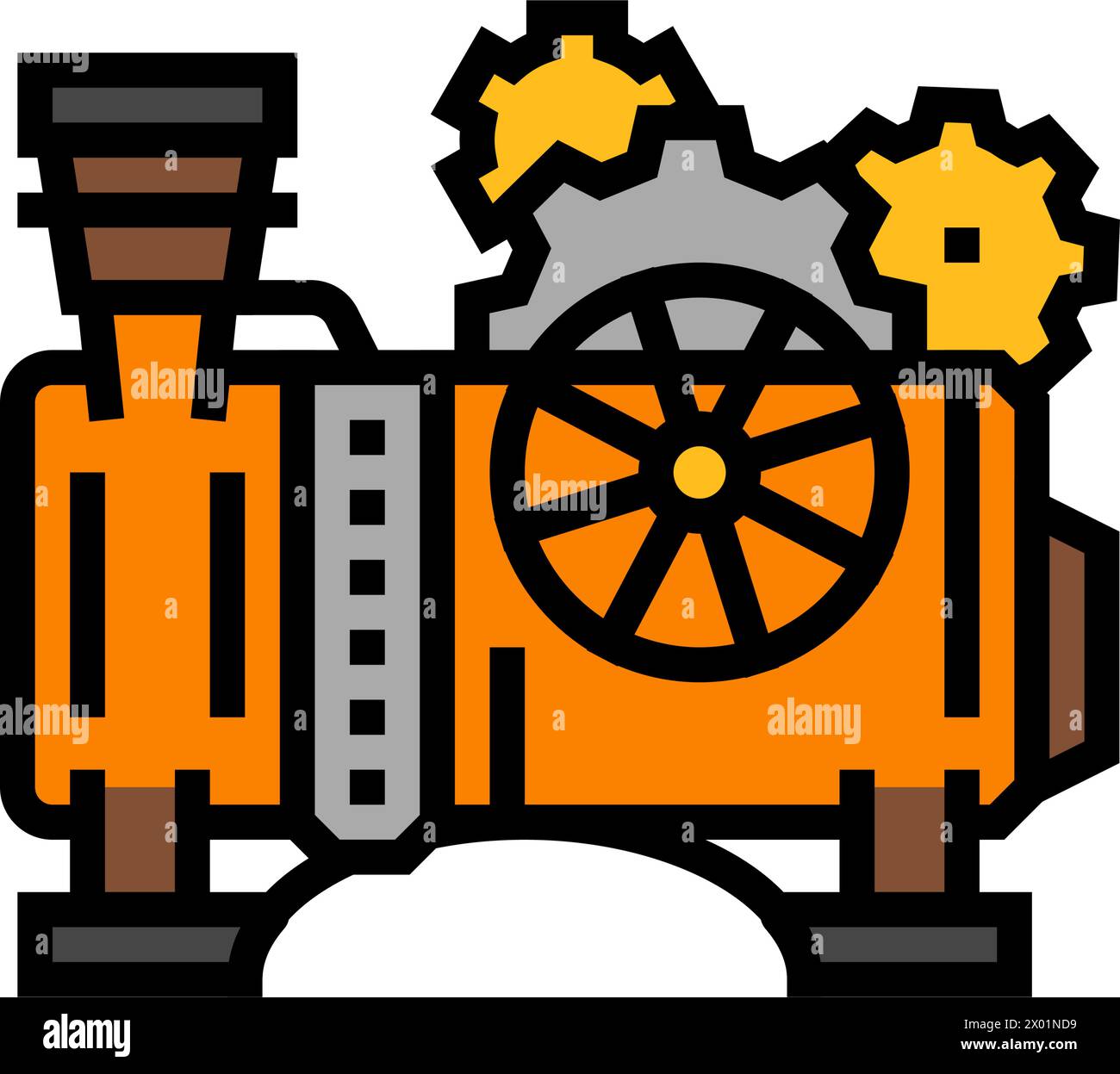 steam engine steampunk vintage color icon vector illustration Stock ...