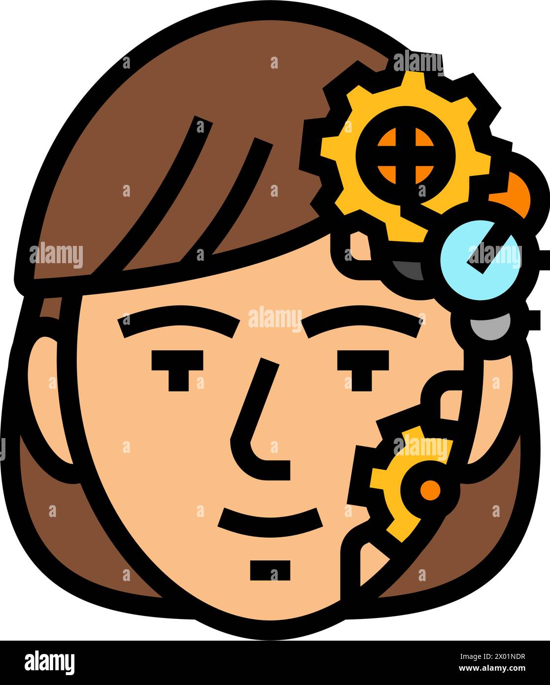 steampunk female avatar color icon vector illustration Stock Vector ...