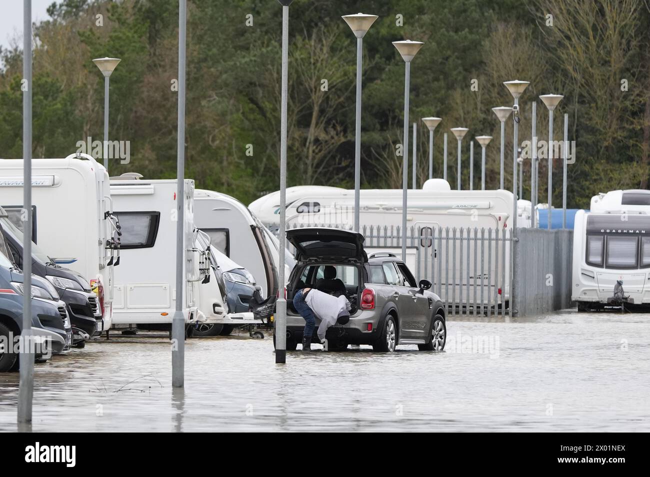 Flooding near a caravan self-storage site near Rope Walk in ...