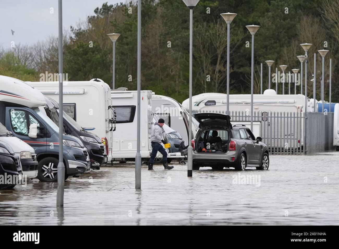 Flooding near a caravan self-storage site near Rope Walk in ...