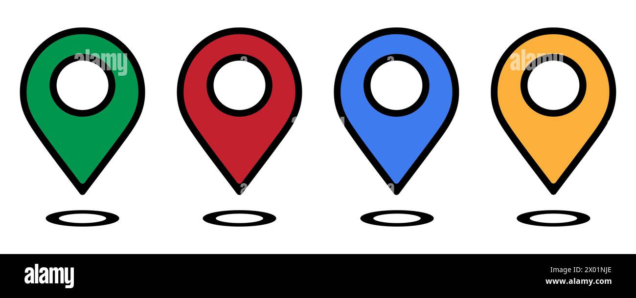 Set of map pin location icons vector. Map markers on white background Stock Vector Image & Art ...