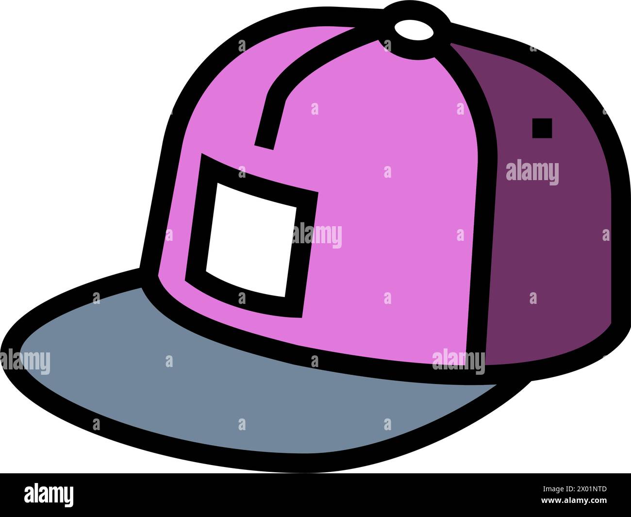 snapback hat streetwear cloth fashion color icon vector illustration ...