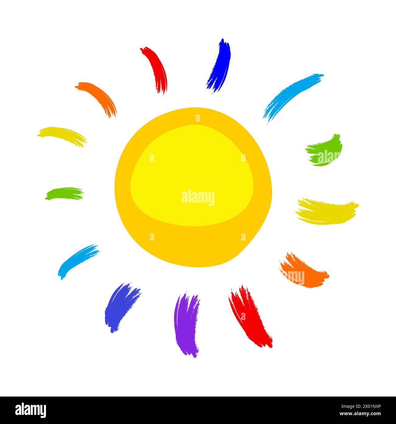 Hand drawn cute shinny sun. Vector graphic illustration Stock Vector ...