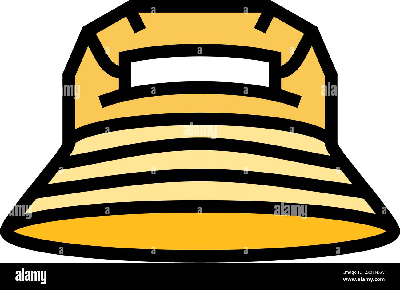 bucket hat streetwear cloth fashion color icon vector illustration ...