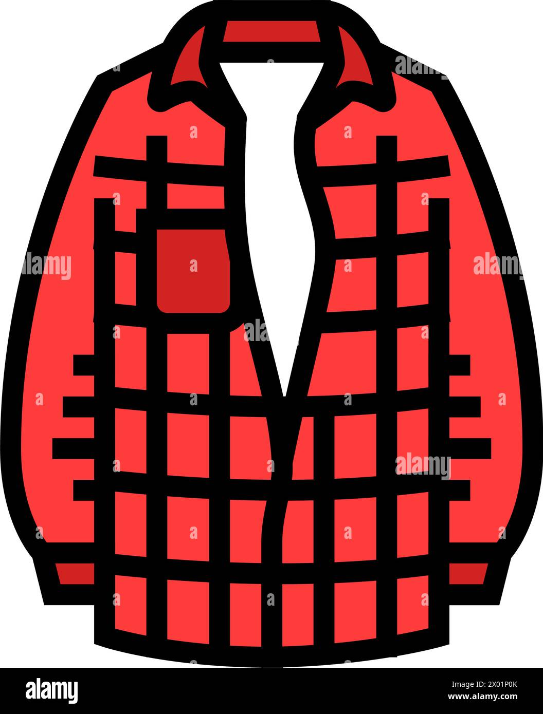 plaid shirt streetwear cloth fashion color icon vector illustration ...