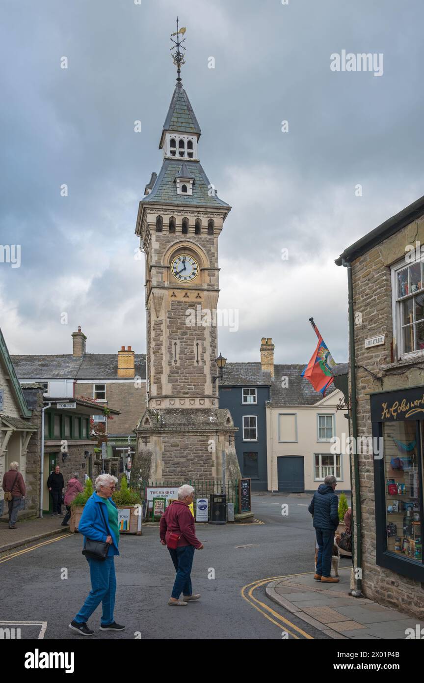 The 19th century, High Victorian, Clock Tower in Broad Street, Hay-on ...