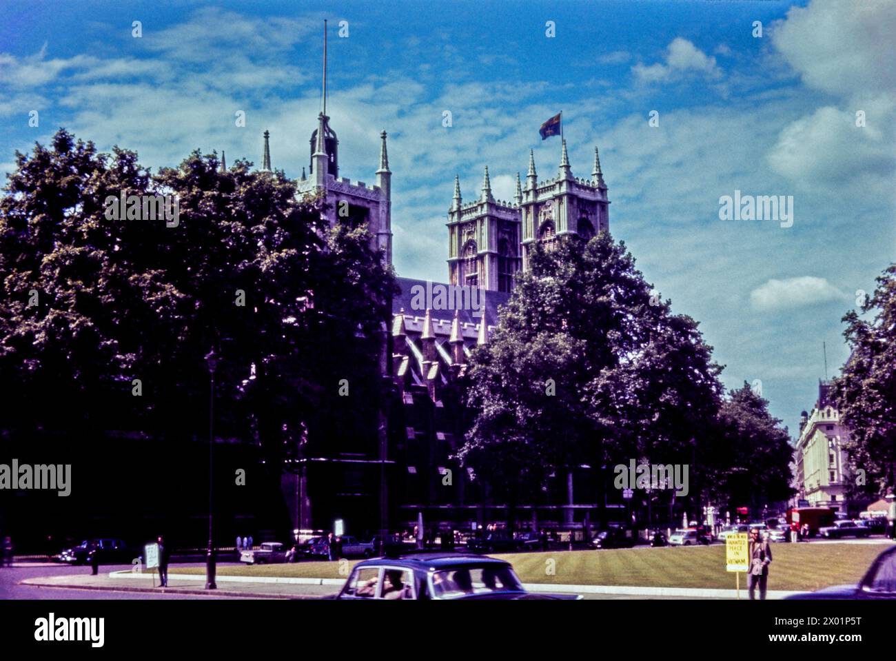 Vietnam War protester standing on Parliament Square, Westminster ...