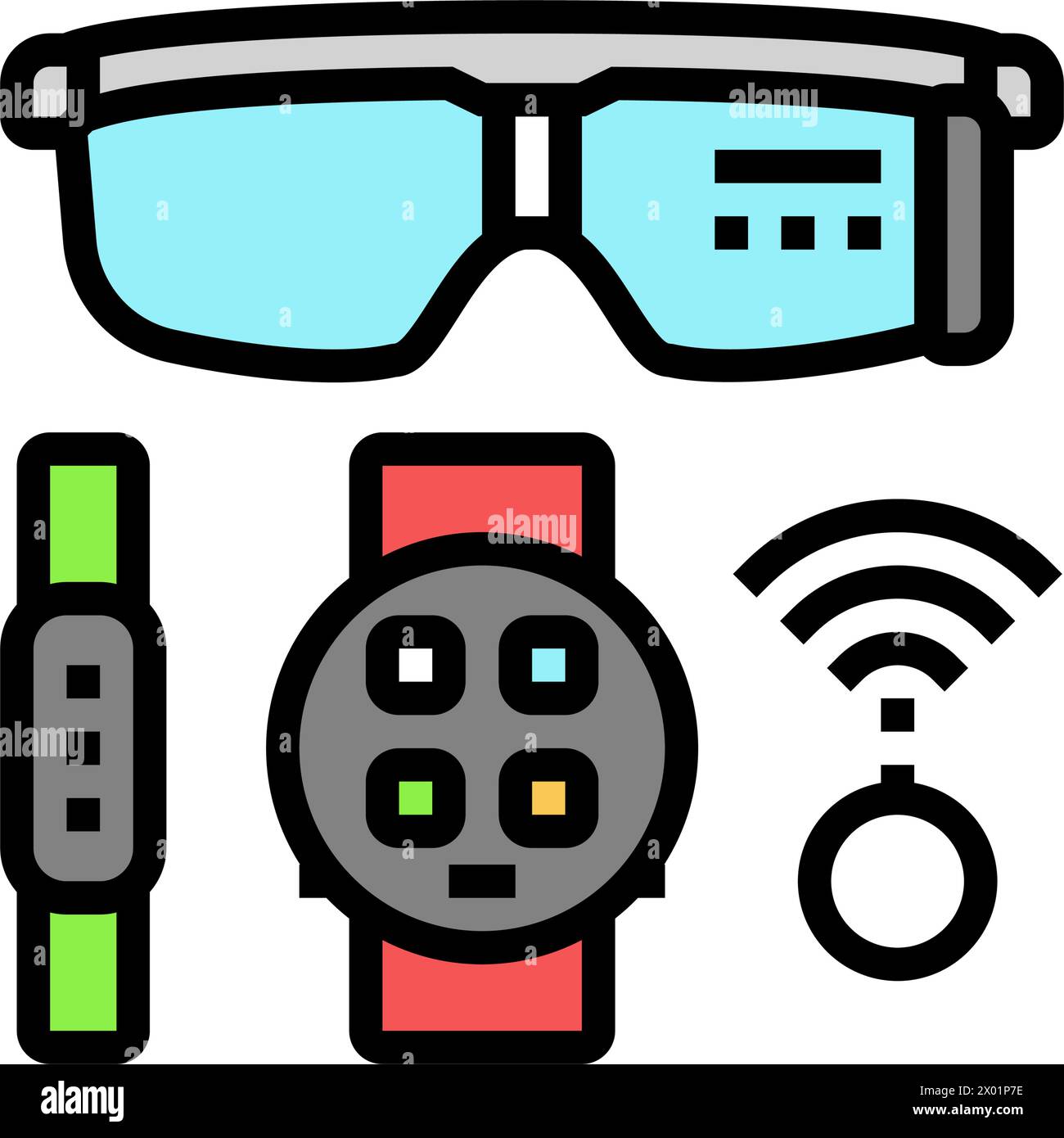 wearable tech enthusiast color icon vector illustration Stock Vector ...