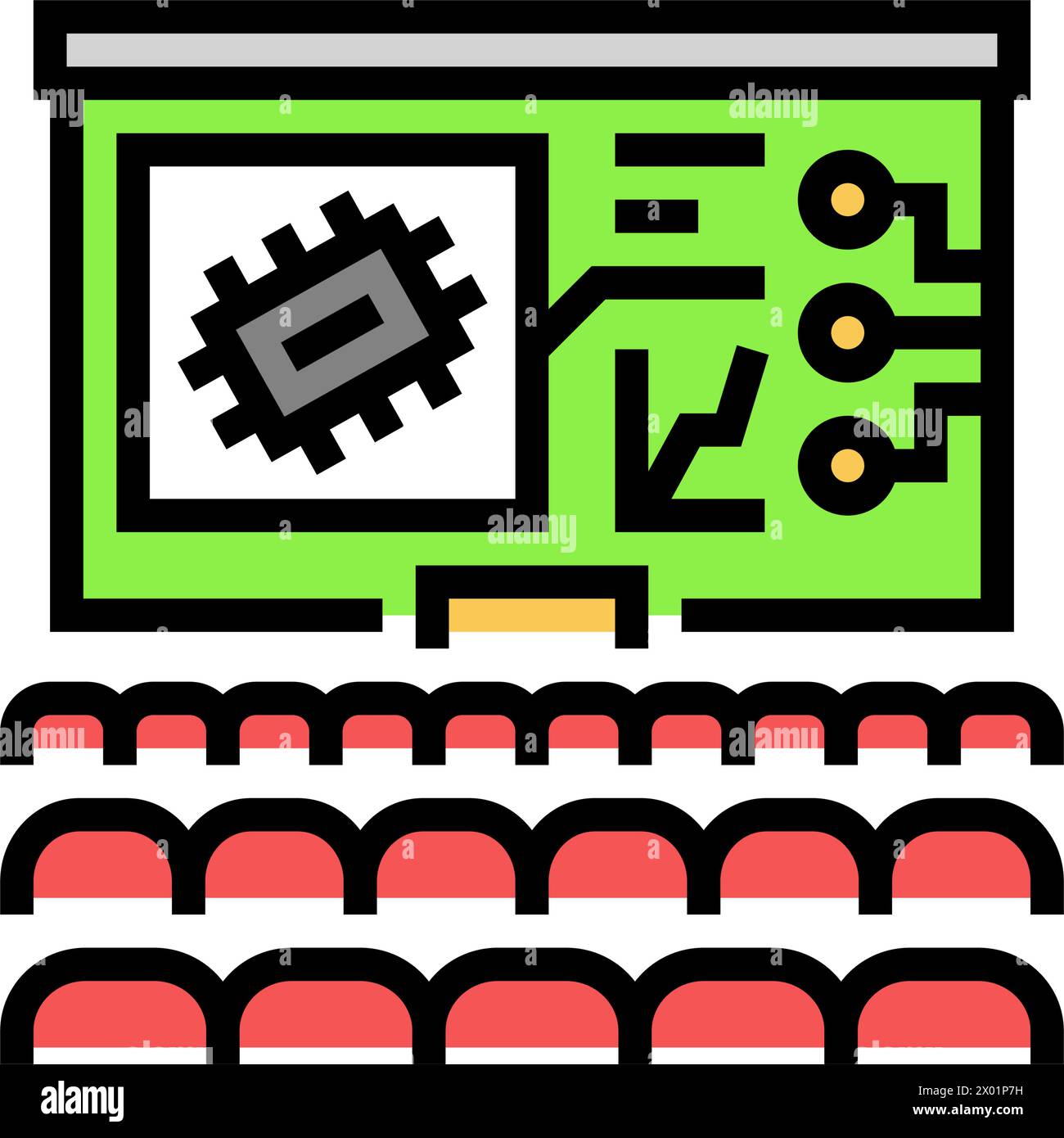 tech conventions enthusiast color icon vector illustration Stock Vector ...
