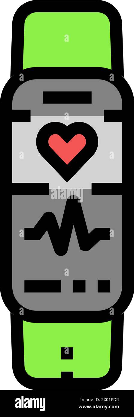 wearable fitness tech enthusiast color icon vector illustration Stock ...