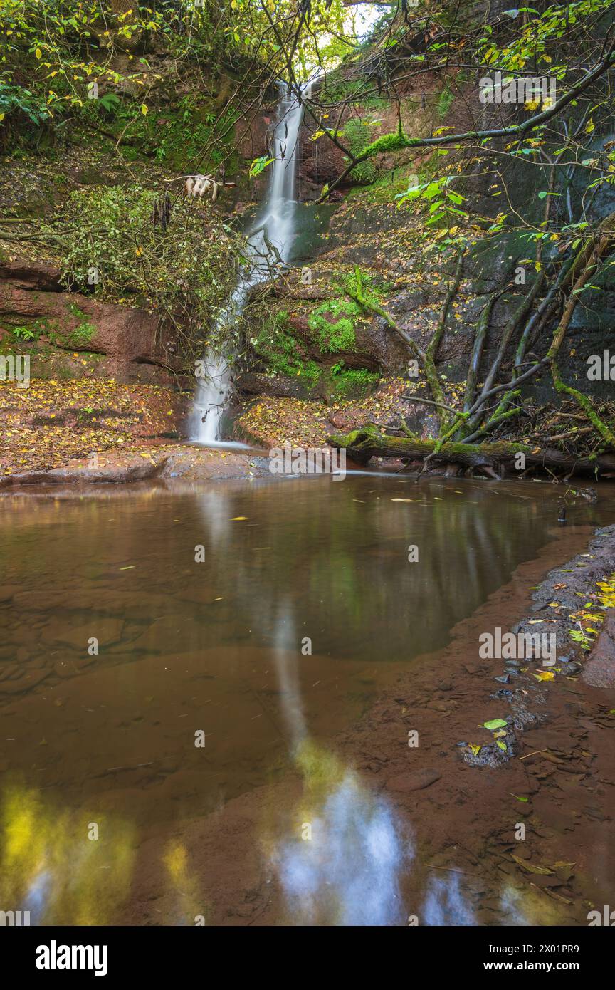 The Witches Pool and waterfalls at Pwll y Wrach nature reserve ...