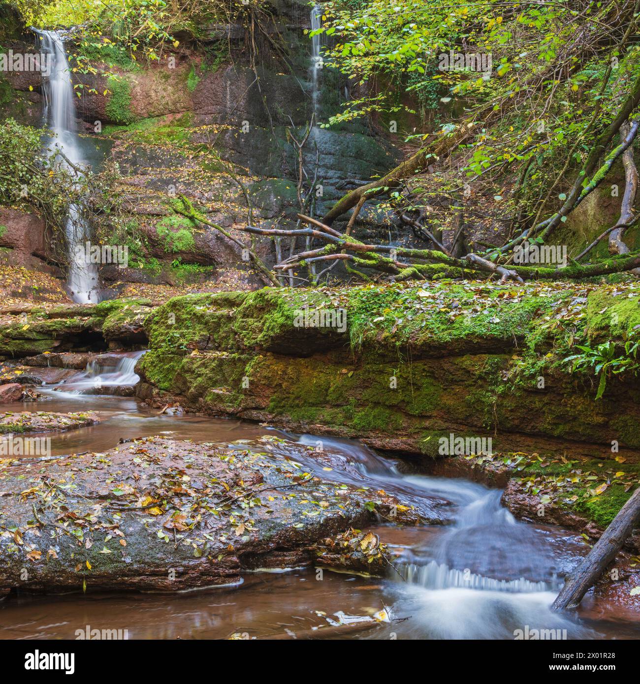 The Witches Pool and waterfalls at Pwll y Wrach nature reserve ...