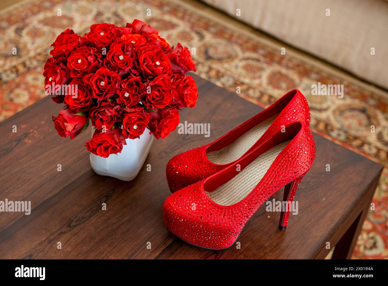 Red bridal shoes hi-res stock photography and images - Alamy