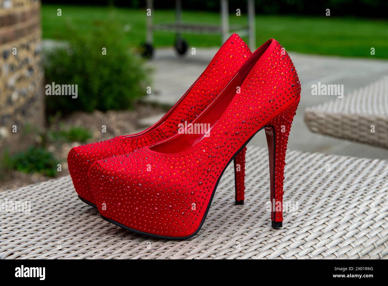 Red high heeled shoes Stock Photo - Alamy