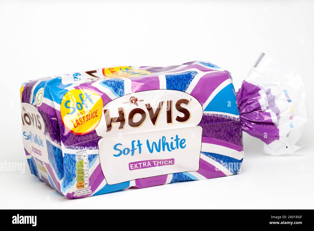 Extra Thick Full Soft White Loaf Sliced from Hovis Stock Photo - Alamy