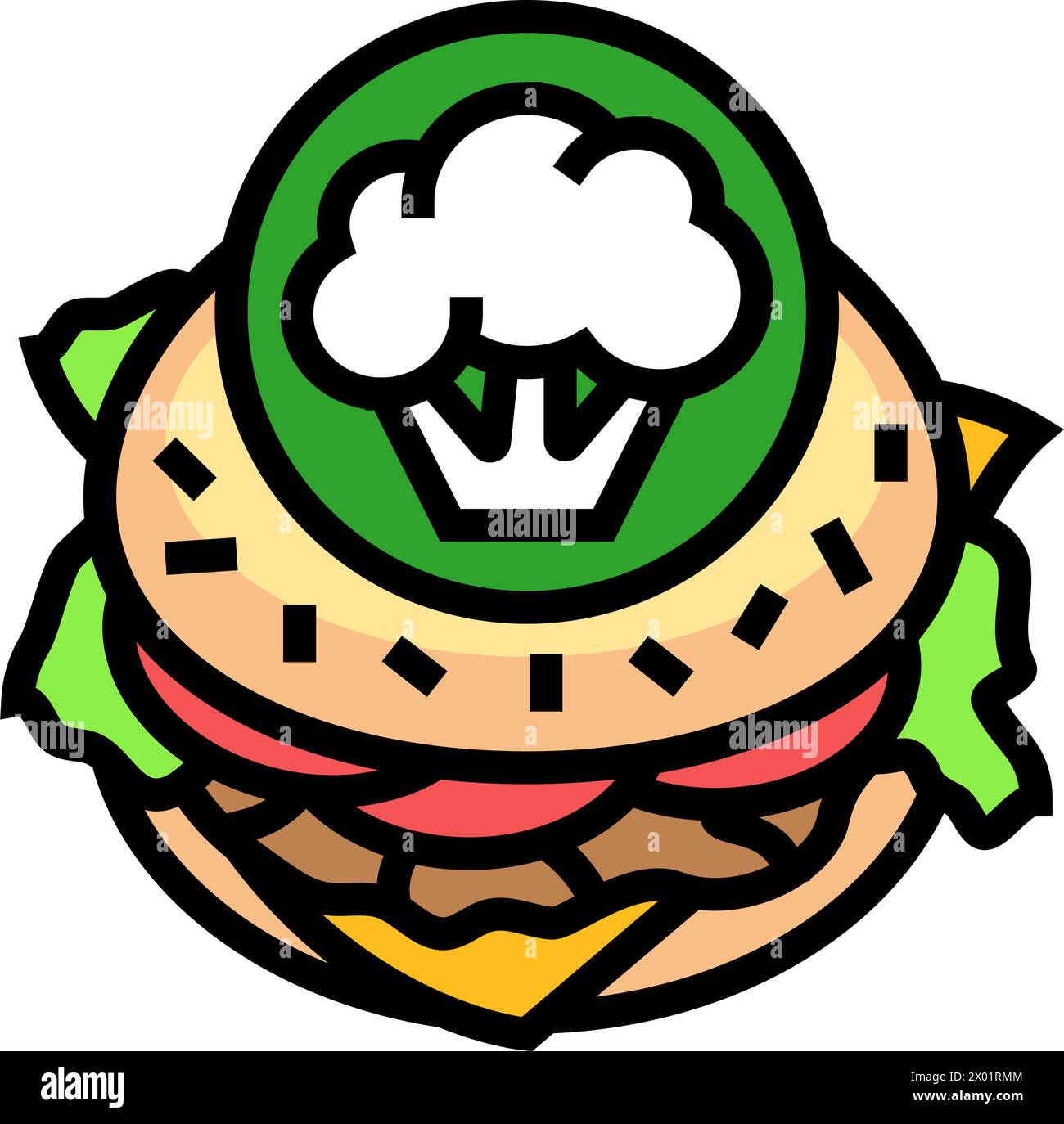burger vegan food color icon vector illustration Stock Vector Image ...