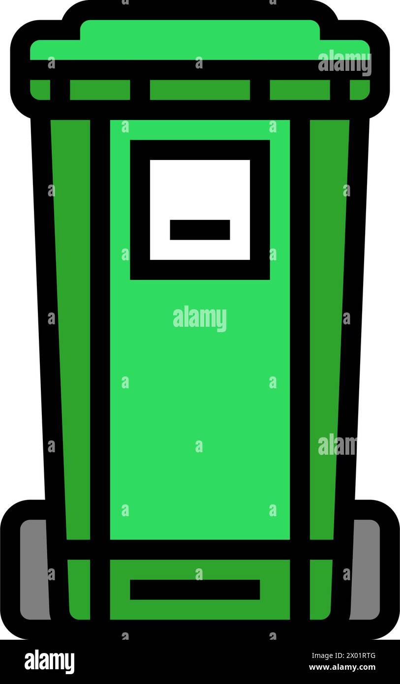 green bin waste sorting color icon vector illustration Stock Vector ...