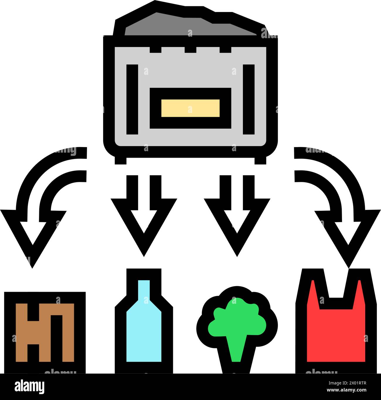 waste management waste sorting color icon vector illustration Stock ...