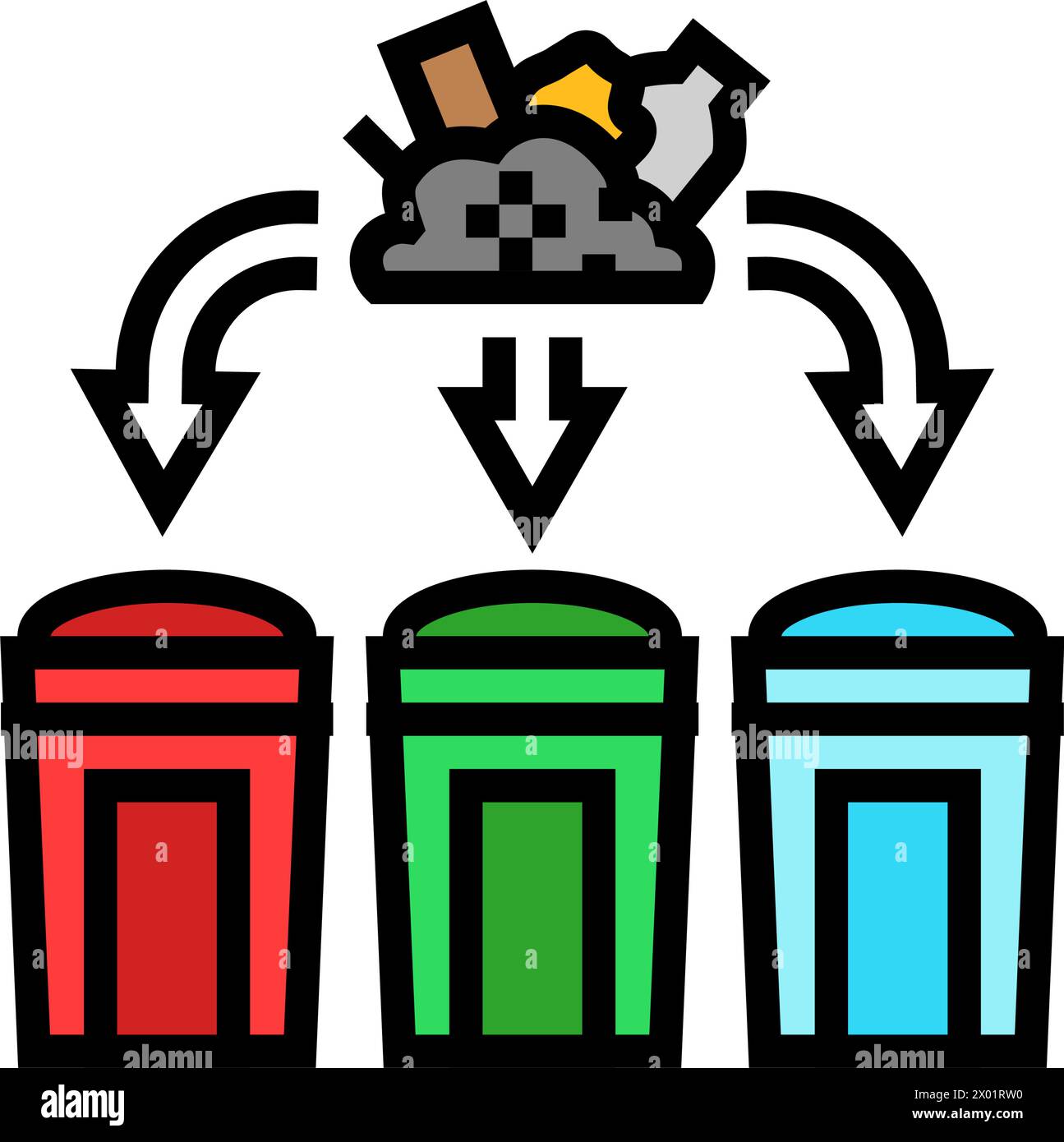segregation waste sorting color icon vector illustration Stock Vector ...