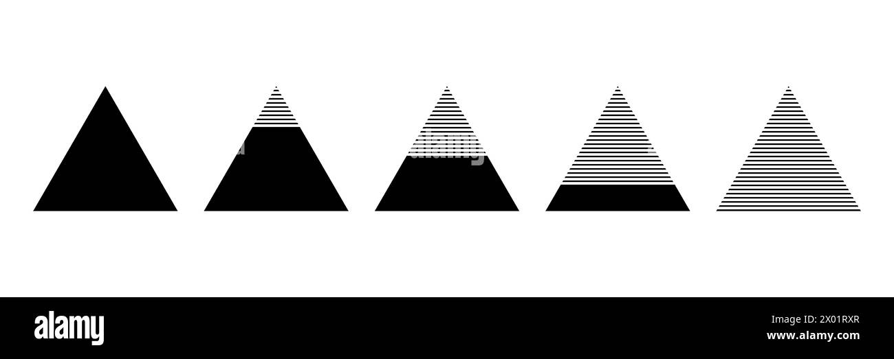 triangle divided into monochrome. Abstract geometric shapes vector ...