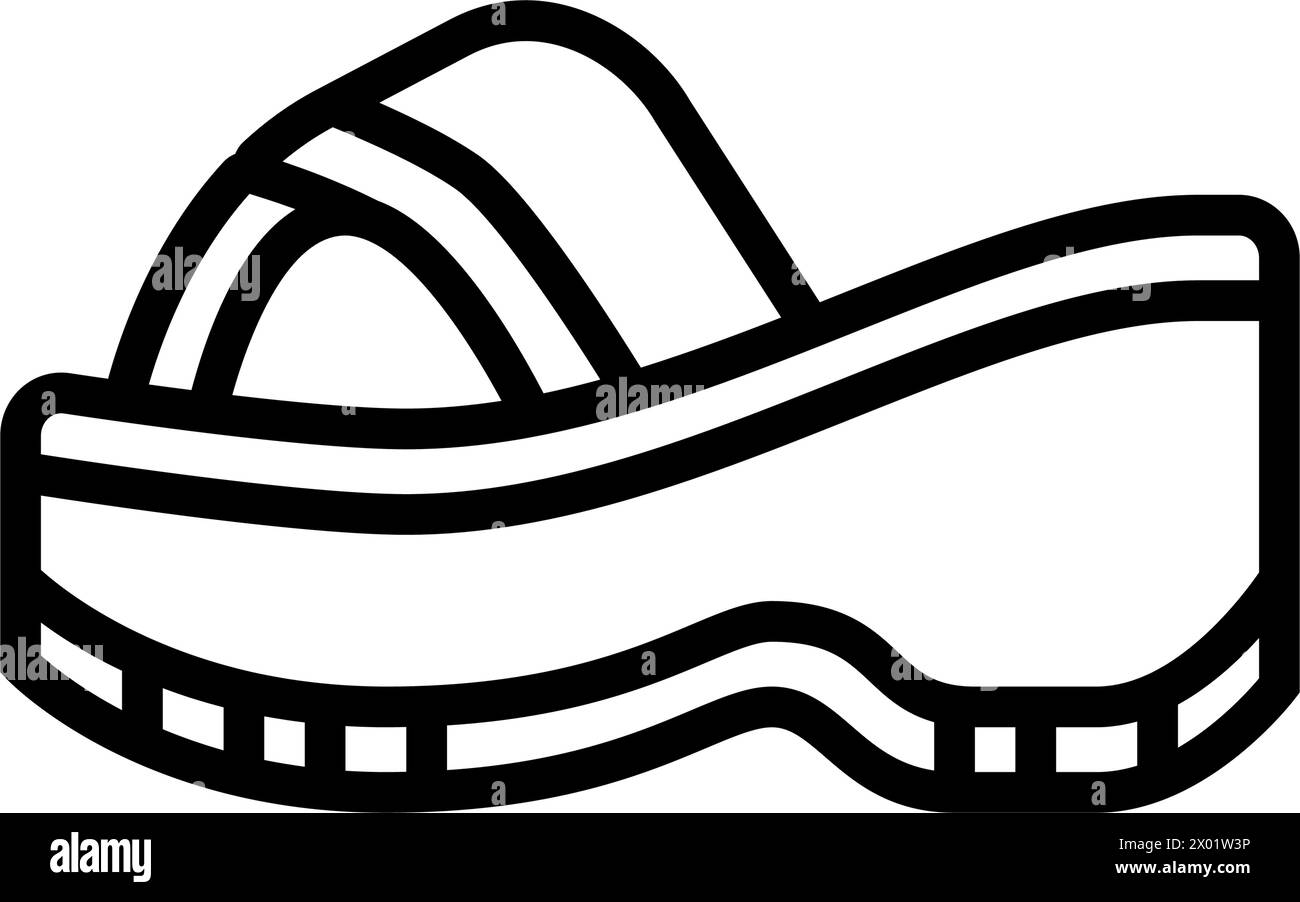 platform sneaker vintage fashion line icon vector illustration Stock ...