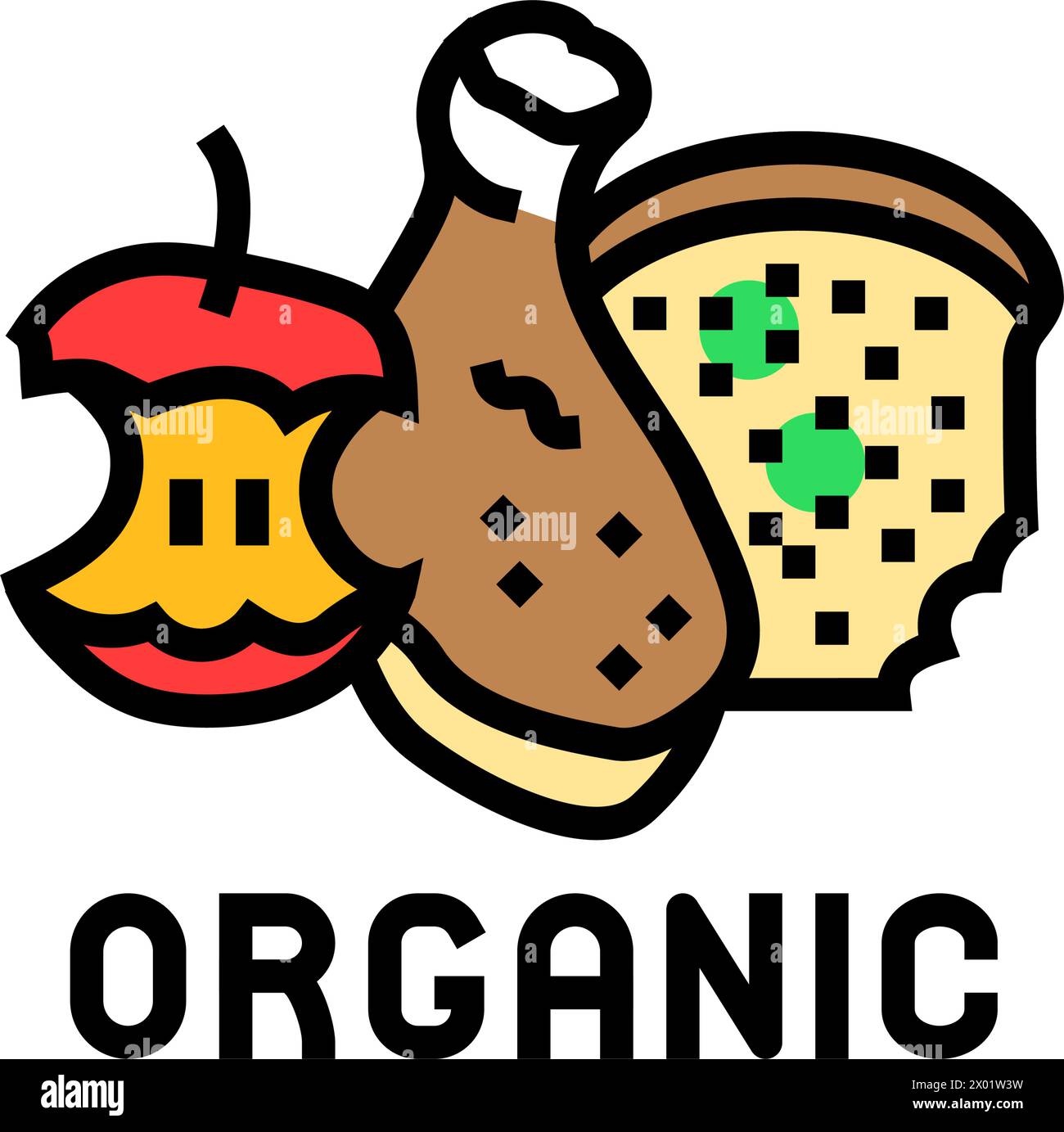 organic waste sorting color icon vector illustration Stock Vector Image ...