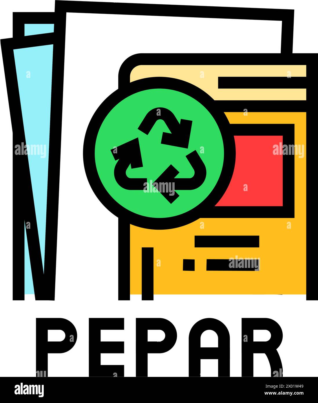 paper recycling waste sorting color icon vector illustration Stock ...