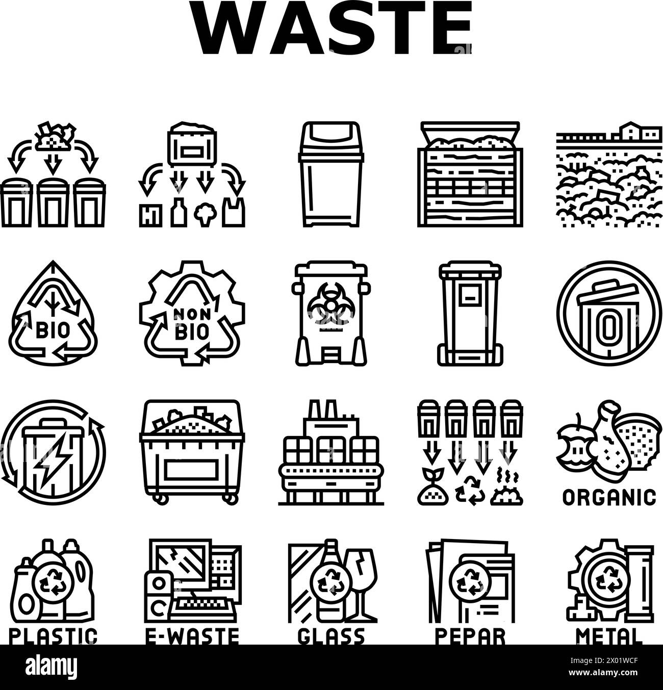 Green garbage waste management Black and White Stock Photos & Images ...