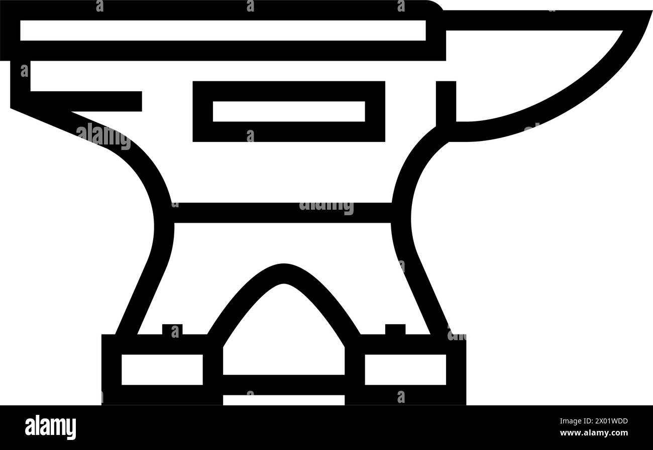anvil blacksmith line icon vector illustration Stock Vector Image & Art - Alamy