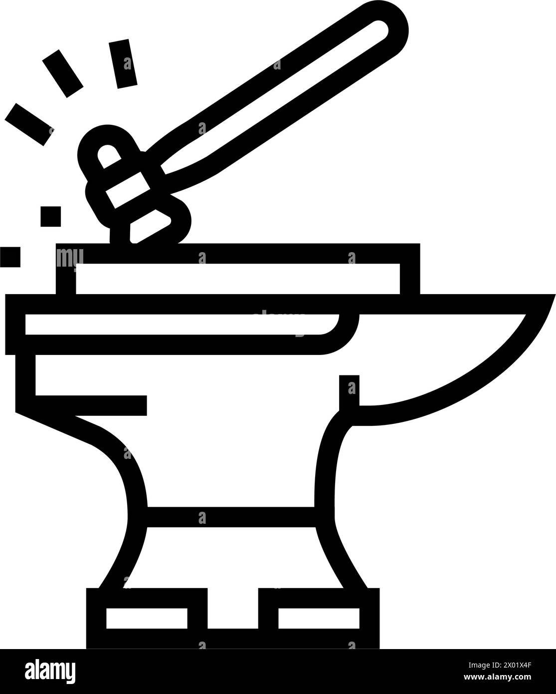 smithing blacksmith line icon vector illustration Stock Vector Image ...