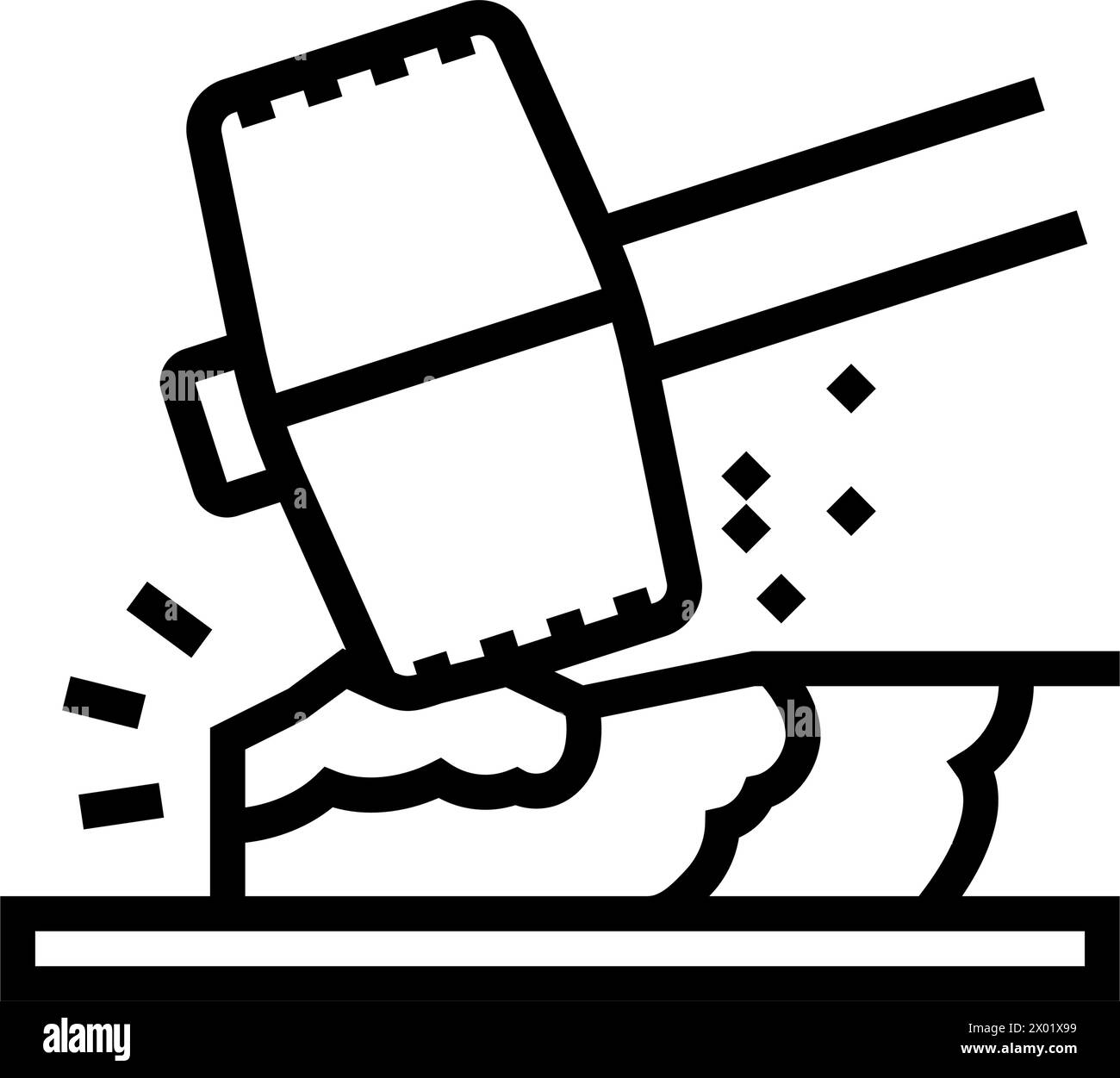 punch blacksmith line icon vector illustration Stock Vector Image & Art ...