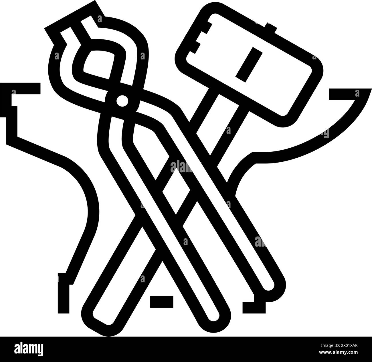 hand forged blacksmith line icon vector illustration Stock Vector Image ...